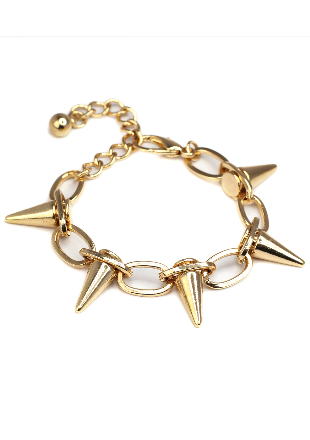 Rivet Three Pyramid Bracelet Gold #ecs003638 on Luulla
