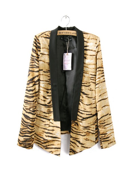 Stitching Label Leopard Print Suit on Luulla