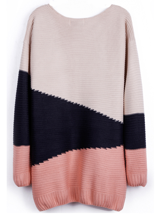 Mixed Colors Geometric Asymmetrical Sweater #ecs008517 10% Off Now ...