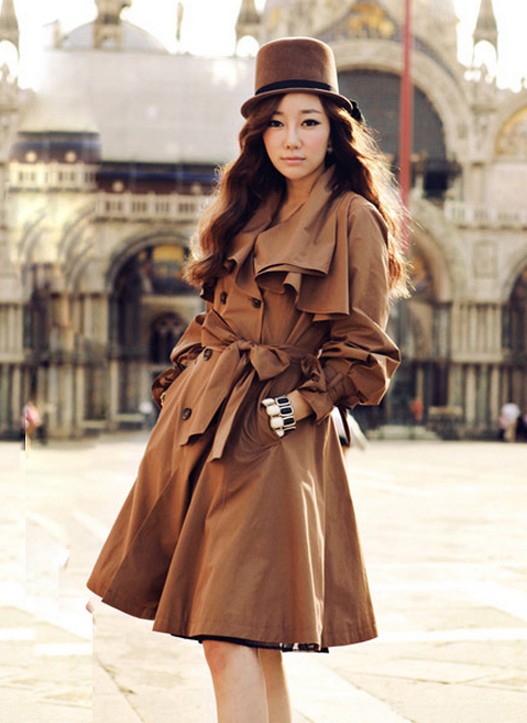 Stylish Double-breasted Cape Trench Coat #ecs009242 on Luulla