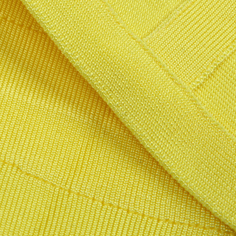 Yellow Hollow Halter Long Sleeve Sexy Bandage Dress H662 #ecs013210 on ...